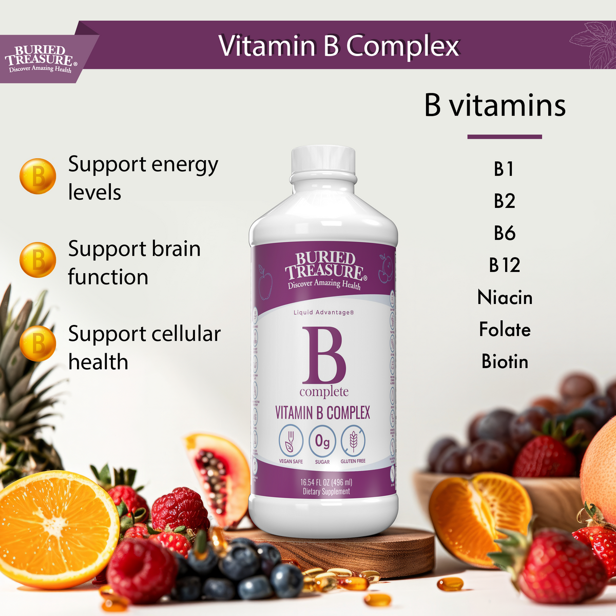 B-Complex Liquid Vitamins | Energy Production & Nervous System Health ...