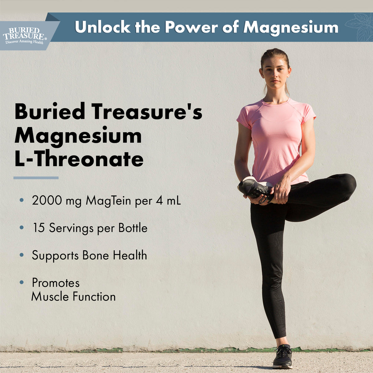 Buried Treasure Liquid Nutrients MagTein Magnesium Drops, 2000 mg
