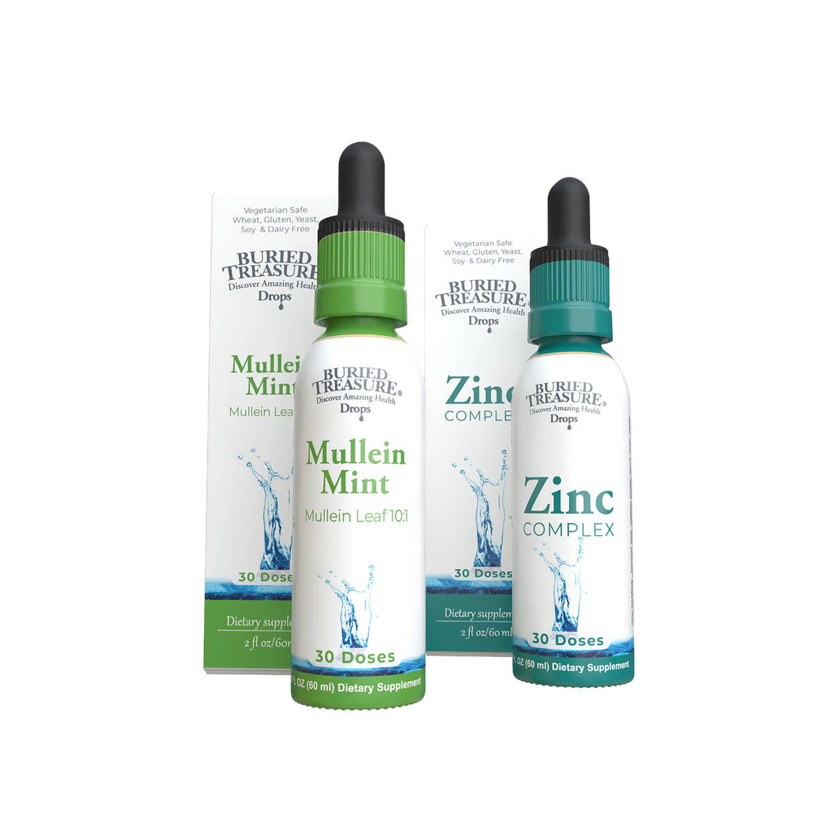 Buried Treasure Breathe Easy Bundle: Mullein Mint Drops + Zinc Complex ...